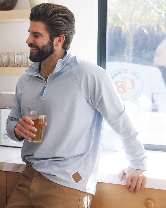 Light Blue Performance Quarter Zip | Cold Beer Clothing Co. – Cold Beer ...